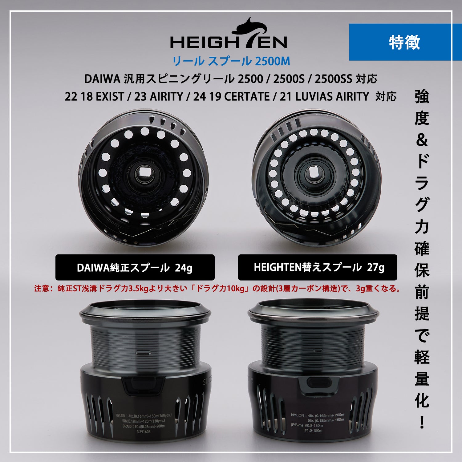 HEIGHTEN リール スプール ダイワ (DAIWA) 替えスプール 2500 / 2500S / 2500SS 対応